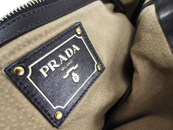 Prada Black Soft Calf Leather Two Way Tote Bag – I MISS YOU VINTAGE