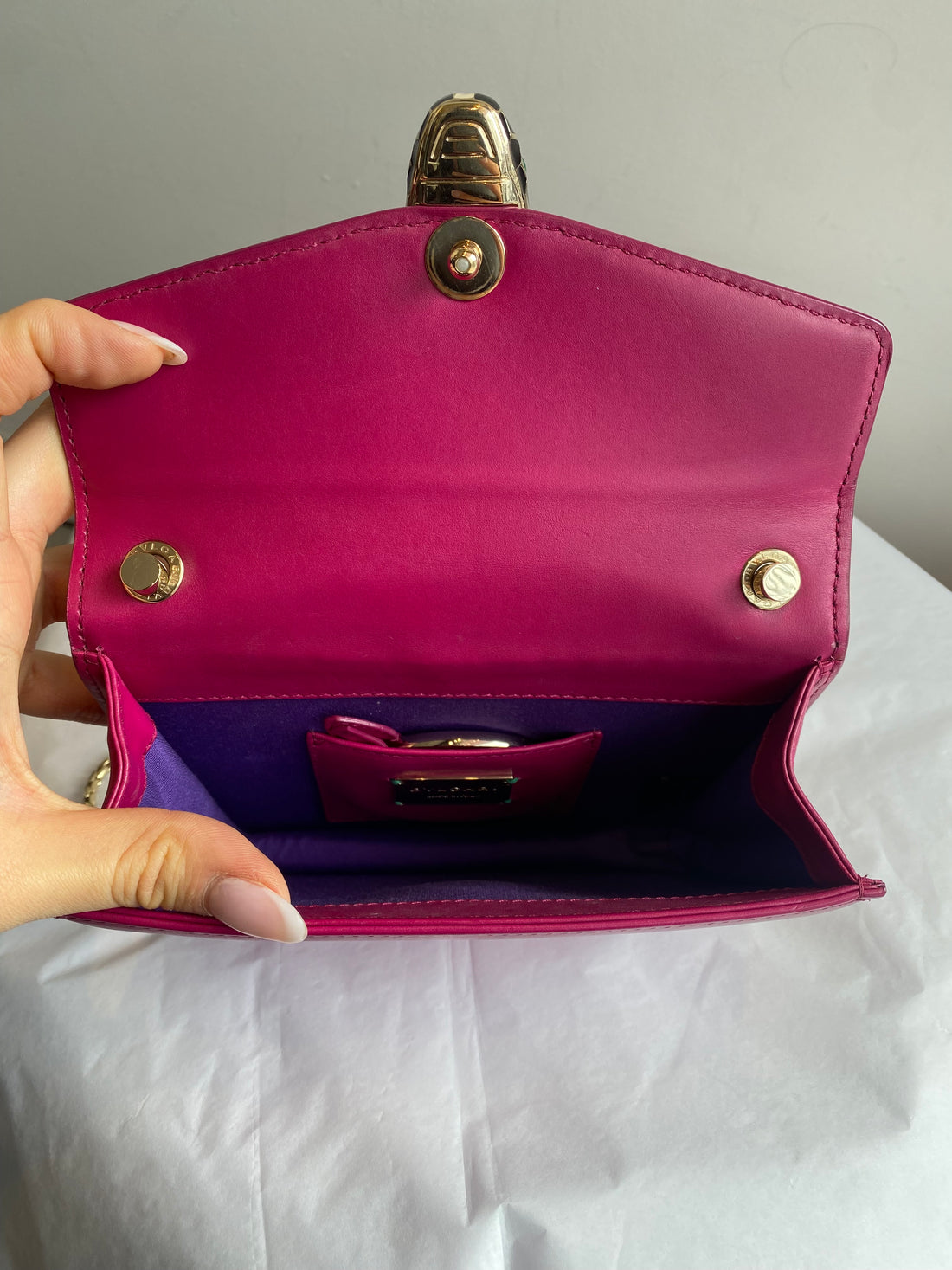 Bvlgari Pink Stingray Small Serpenti Crossbody Flap Bag – I MISS YOU ...
