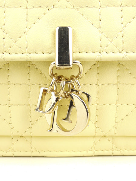 Christian Dior Pale Yellow Cannage Quilted Lambskin Leather Miss Dior ...