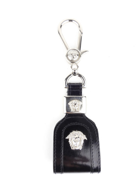 Gianni Versace Vintage Black Leather Medusa Head Keychain – I MISS YOU ...