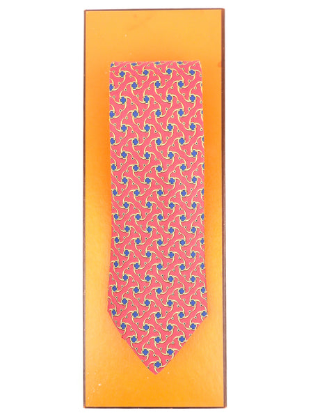 Hermes Vintage Red, Yellow and Blue Pattern Silk Neck Tie 7445 HA – I ...
