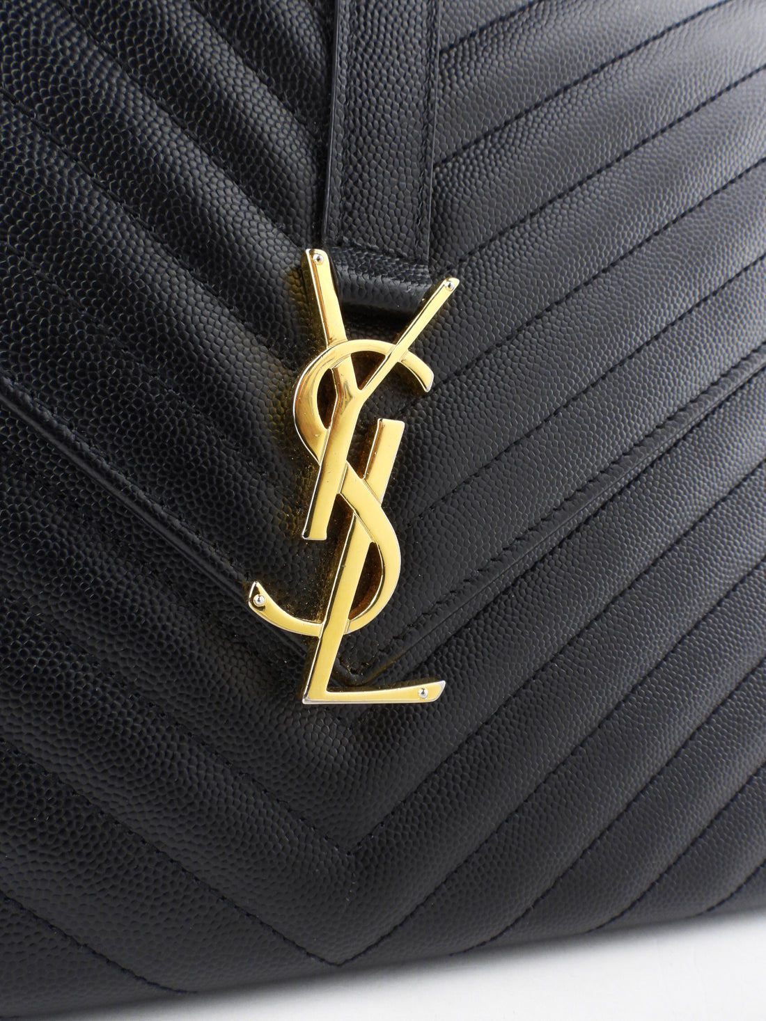 Saint Laurent Black Chevron Leather Large Envelope Flap Bag I MISS Saint Laurent Black Chevron Leather Large Envelope Flap Bag I MISS