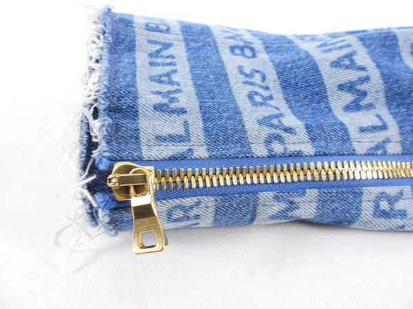 Balmain Paris Denim Logo Zipper Skirt - FR40 / USA 8 – I MISS YOU VINTAGE