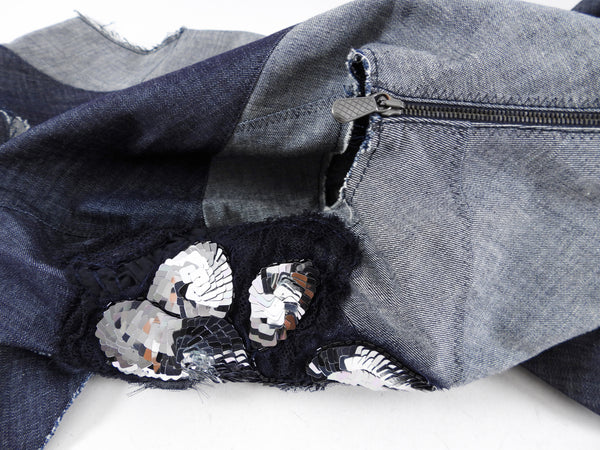 Bottega Veneta Denim Panel Asymmetrical Sequin Embellished Dress - IT4 ...