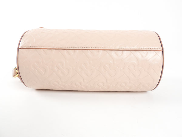 Burberry Light Pink Leather Embossed Monogram Barrel Bag – I MISS YOU ...