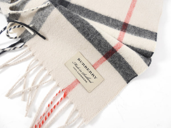 Burberry Stone White Cashmere Check Scarf – I MISS YOU VINTAGE