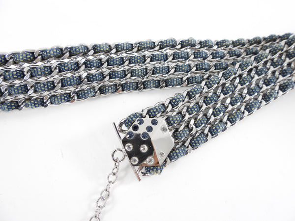 Chanel 01P Blue Denim and Silver Chain Dice Gamble Belt - L – I MISS ...