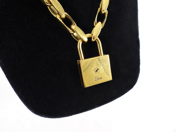 Dior Lucky Locket Gold-Tone Brass Chain Choker Necklace – I MISS YOU ...