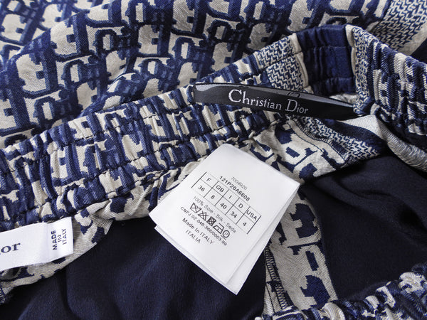 Christian Dior Navy Oblique Silk Logo Shorts - FR36 / 4 – I MISS YOU ...
