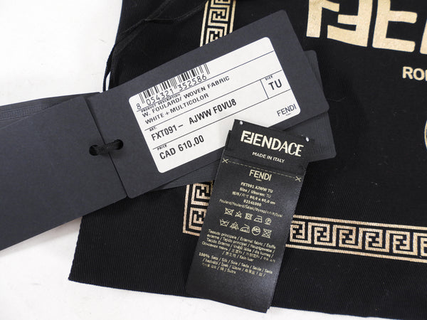 Fendace Fendi x Versace Limited Edition Pink White Silk Scarf – I MISS ...