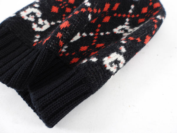 Gucci Black White Red GG Knit Toque Hat – I MISS YOU VINTAGE
