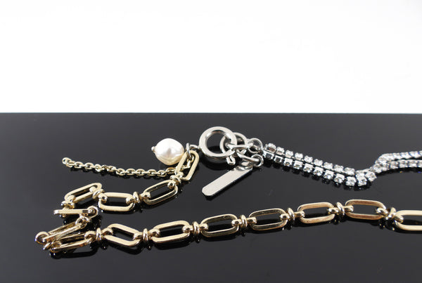 Justine Clenquet Goldtone Chain and Crystal Jamie Necklace – I MISS YOU ...