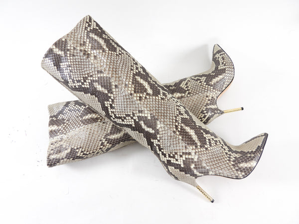Louis Vuitton Limited Edition Tall Python Gold Heel Boots - 7 / 7.5 – I ...