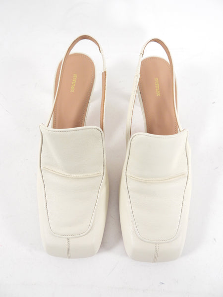 Sport Max by Max Mara Ivory Leather Slingback Mules - 39 – I MISS YOU ...