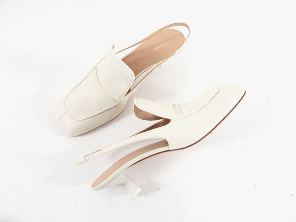 Sport Max by Max Mara Ivory Leather Slingback Mules - 39 – I MISS YOU ...