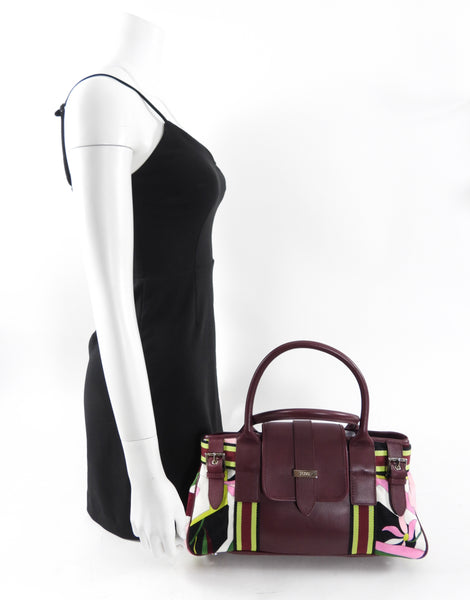 Pucci Burgundy Leather and Swirl Print Shoulder Bag – I MISS YOU VINTAGE
