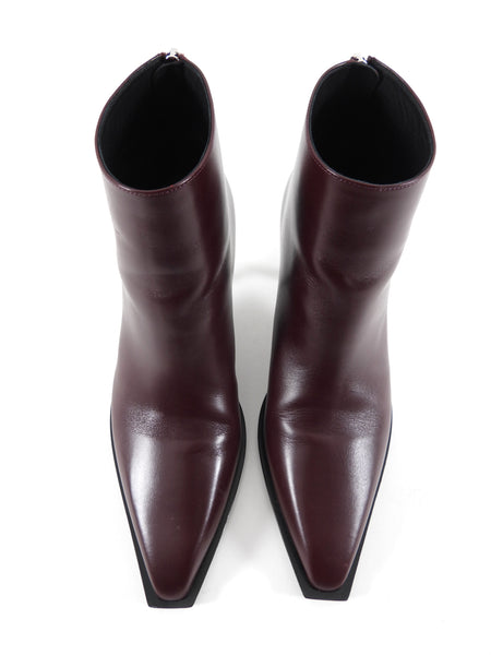 The Row Dark Bordeaux Leather Coco Ankle Boot - 37 – I MISS YOU VINTAGE