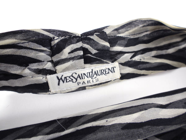 Yves Saint Laurent Haute Couture Sheer Silk Chiffon Zebra Halter Top ...