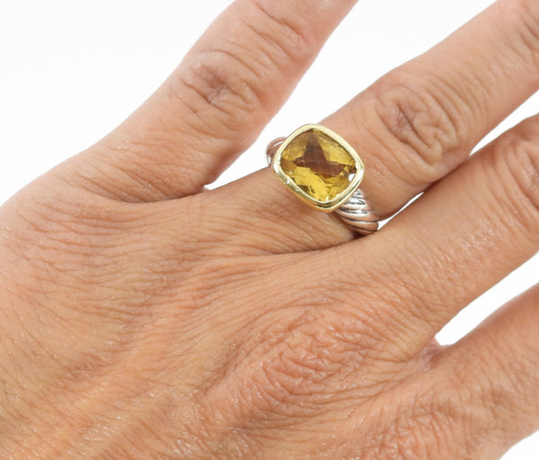 David Yurman Citrine Sterling Silver Gold Ring - USA 5 – I MISS YOU VINTAGE