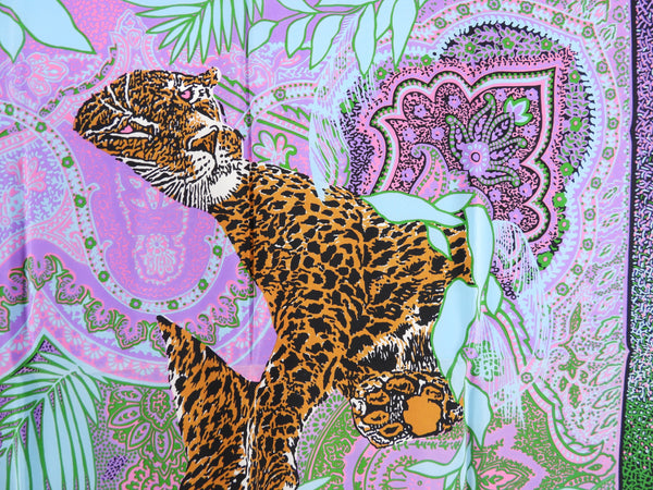 Vintage Christian Dior Purple Pink Leopard Silk Scarf – I MISS YOU VINTAGE