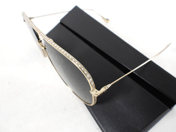 Dior Gold and Rhinestone Trim Aviator Sunglasses – I MISS YOU VINTAGE