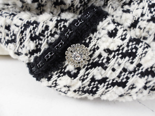 Krisjoy Black and White Tweed Puffer Parka Jacket - S – I MISS YOU VINTAGE