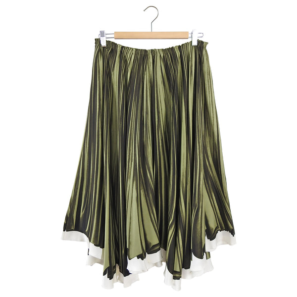 Prada Spring 2004 Tromphe L'Oeil Green Silk Midi Skirt - M – I MISS YOU ...