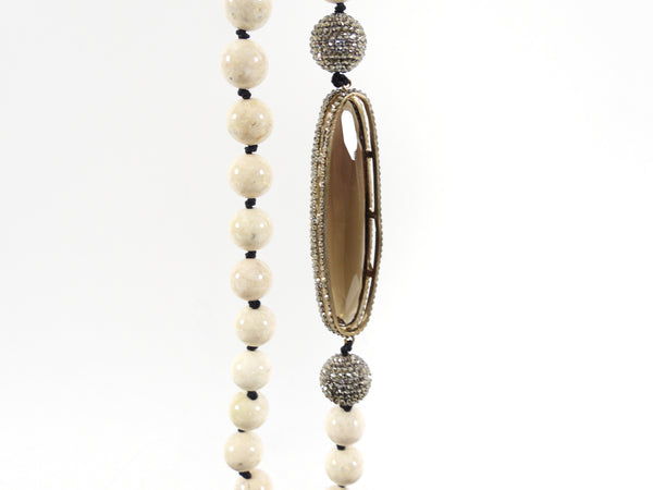 Roni Blanchay Smoky Quartz and Marcasite Bead Necklace – I MISS YOU VINTAGE