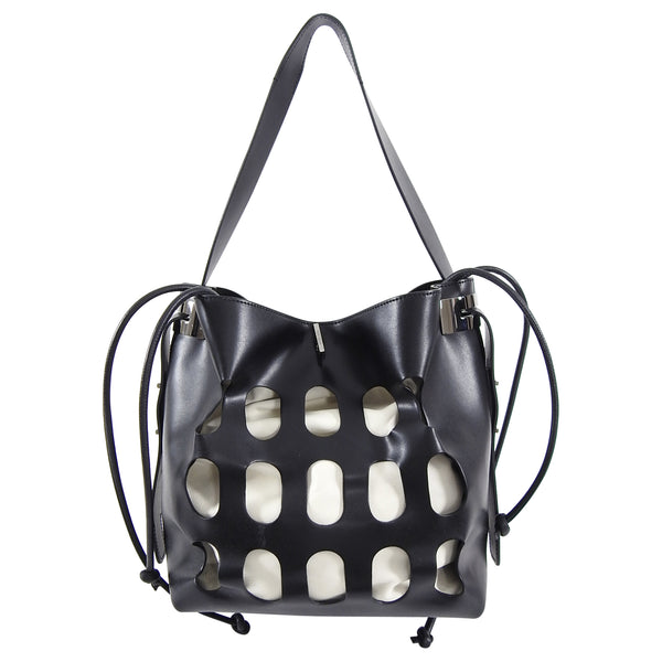 Sportmax Black Perforated Leather Shoulder Bag – I MISS YOU VINTAGE