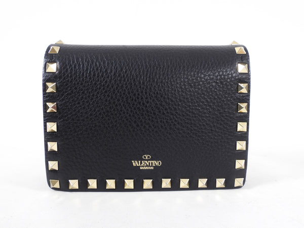 Valentino Mini Rock Stud Black Leather WOC Wallet on Chain – I MISS YOU ...