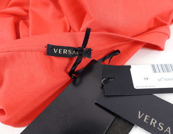 Versace Red and White Embroidered Logo T-Shirt – I MISS YOU VINTAGE