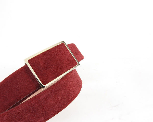 Wolford Dark Red Suede Square Buckle Belt 70 28 I Miss You Vintage