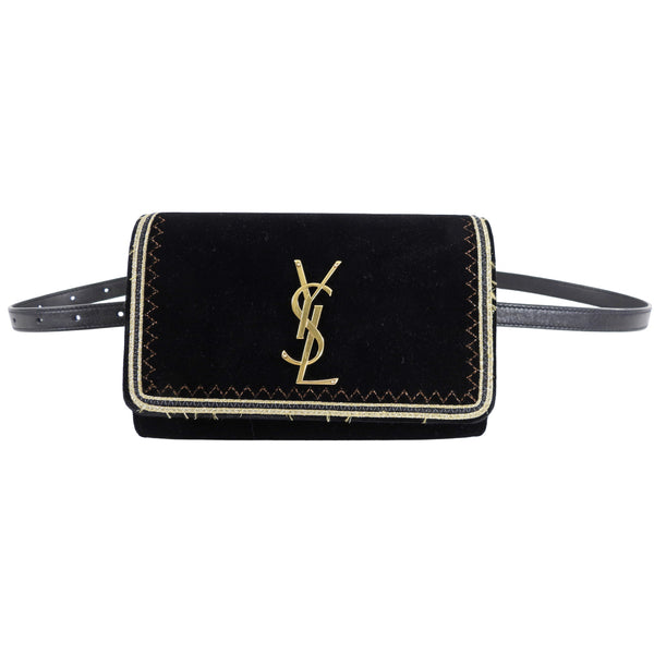 Saint Laurent Black Velvet and Gold Belt Bag – I MISS YOU VINTAGE